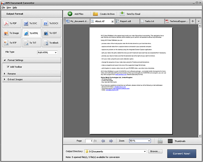AVS4YOU AVS Document Converter Converting Documents Converting